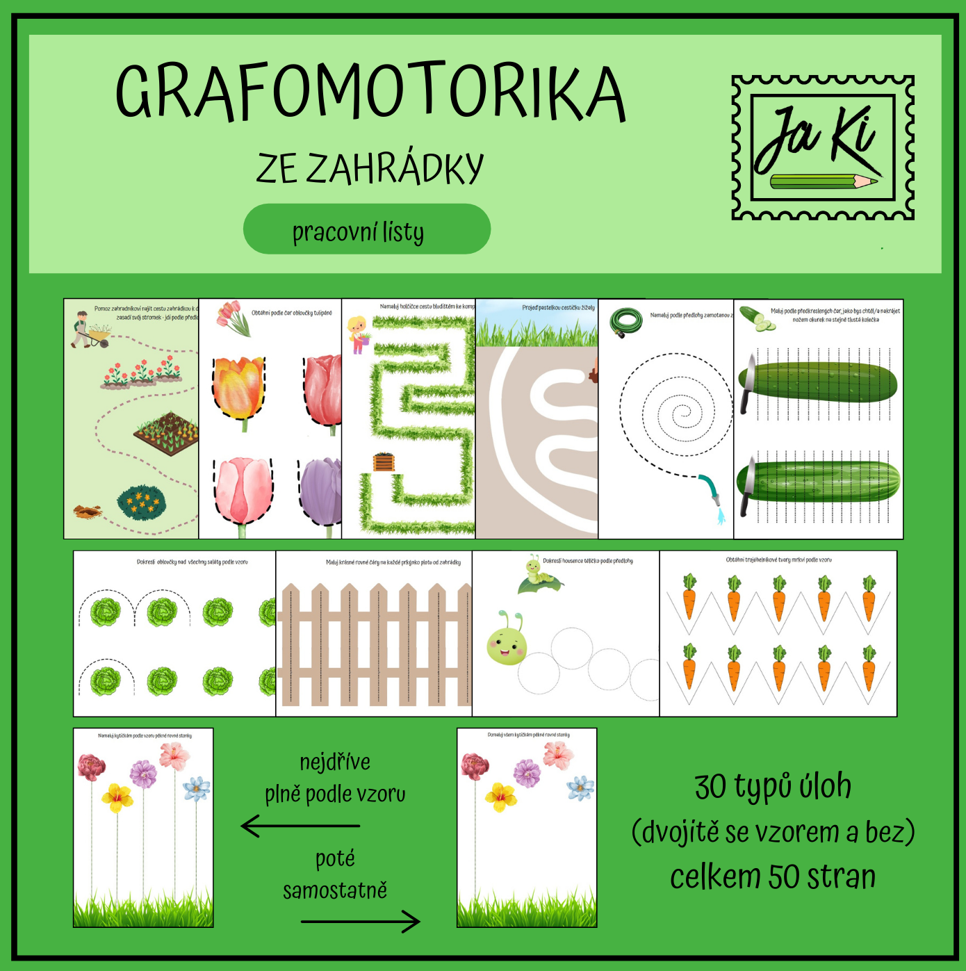 Grafomotorika ze zahrádky - Grafomotorika | UčiteléUčitelům.cz